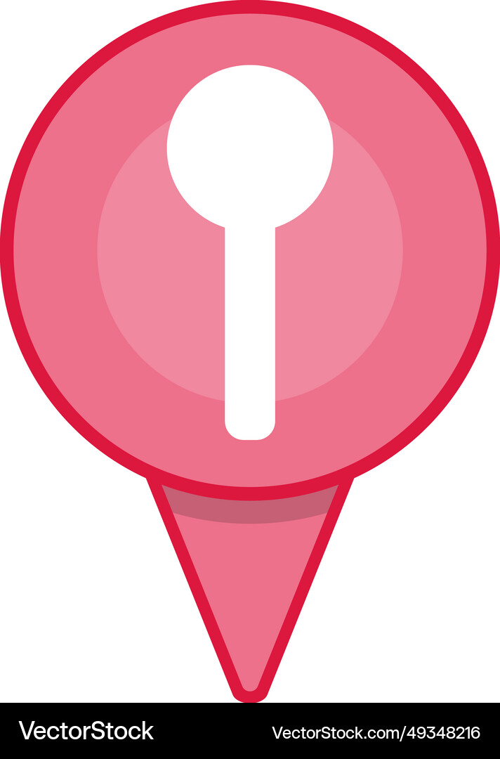 Pin icon location red pictogram Royalty Free Vector Image