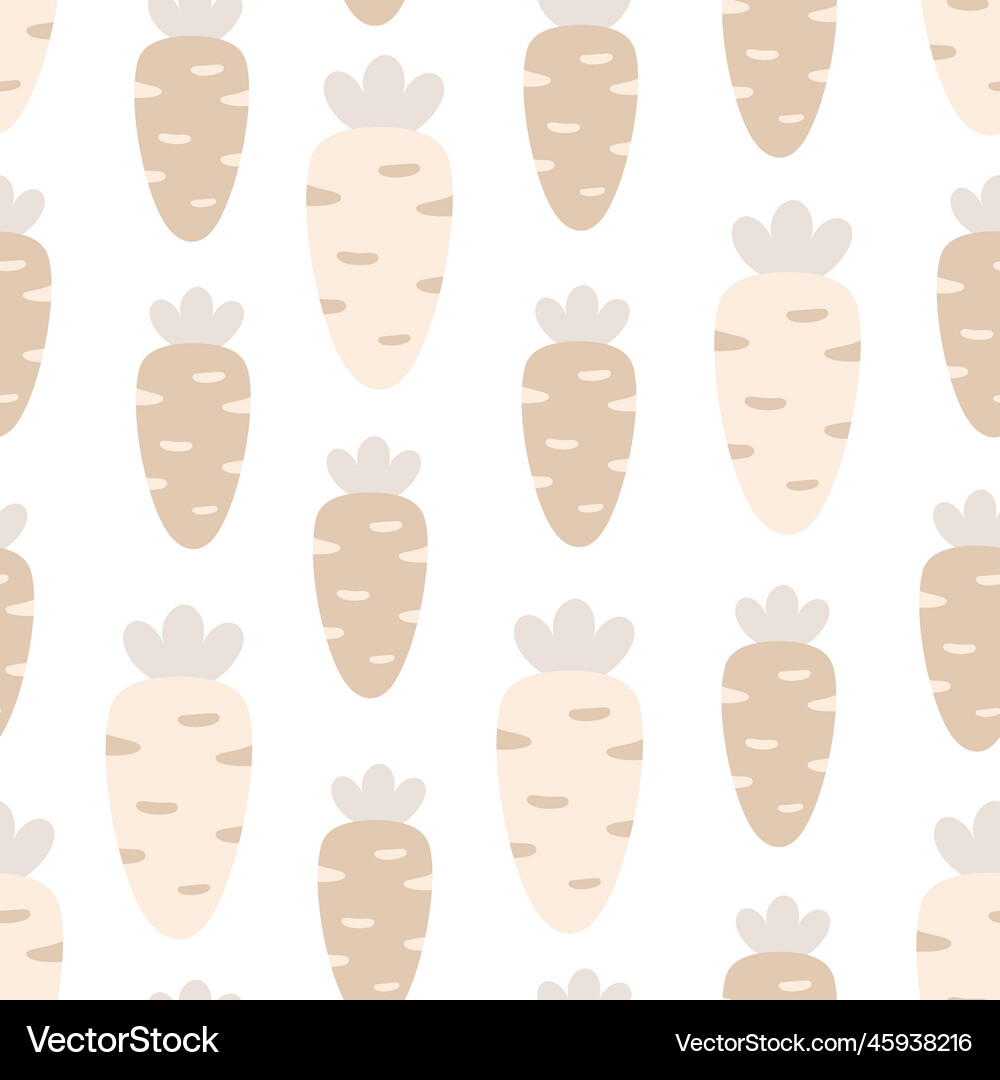 Seamless pattern with cute carrots print for kids Vector Image