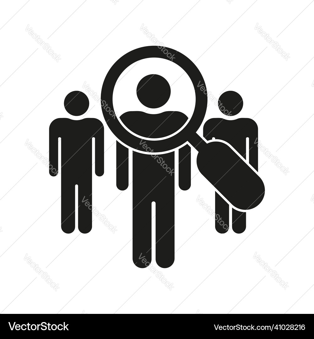 Search human candidate for job icon find work Vector Image