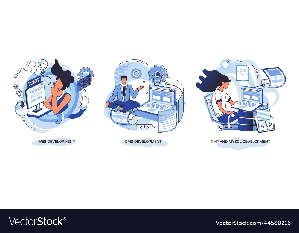 Website architecture concepts web development Vector Image