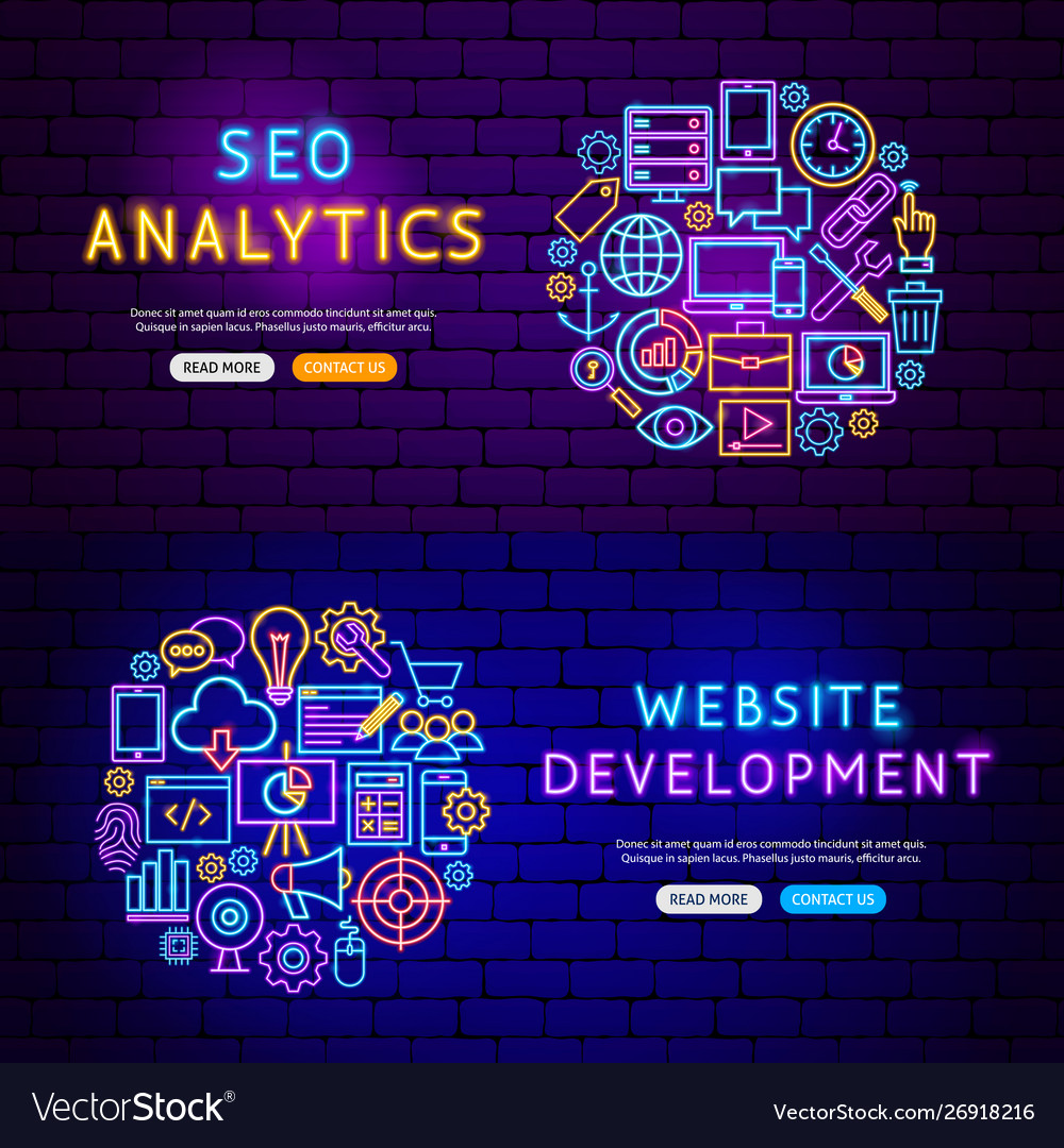 Website development banners Royalty Free Vector Image