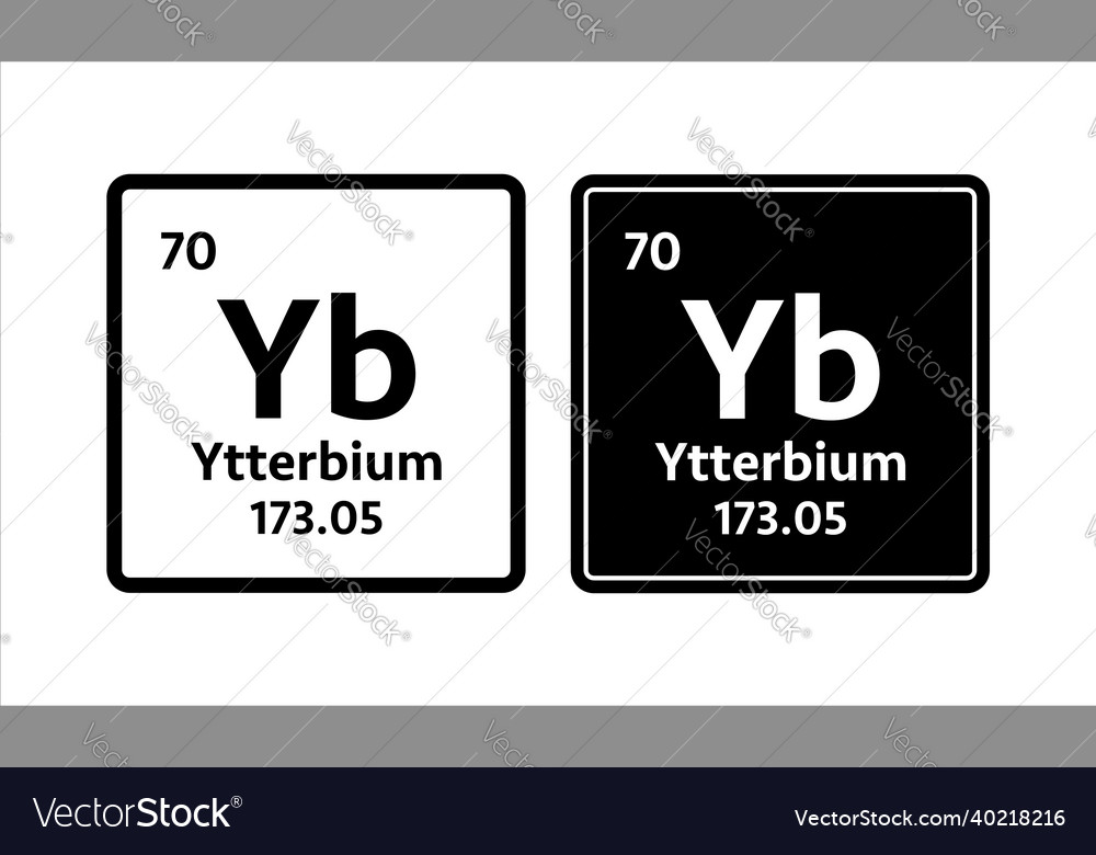 Ytterbium Symbol Periodische Tischelement Ytterbium Symbol Vektorbild