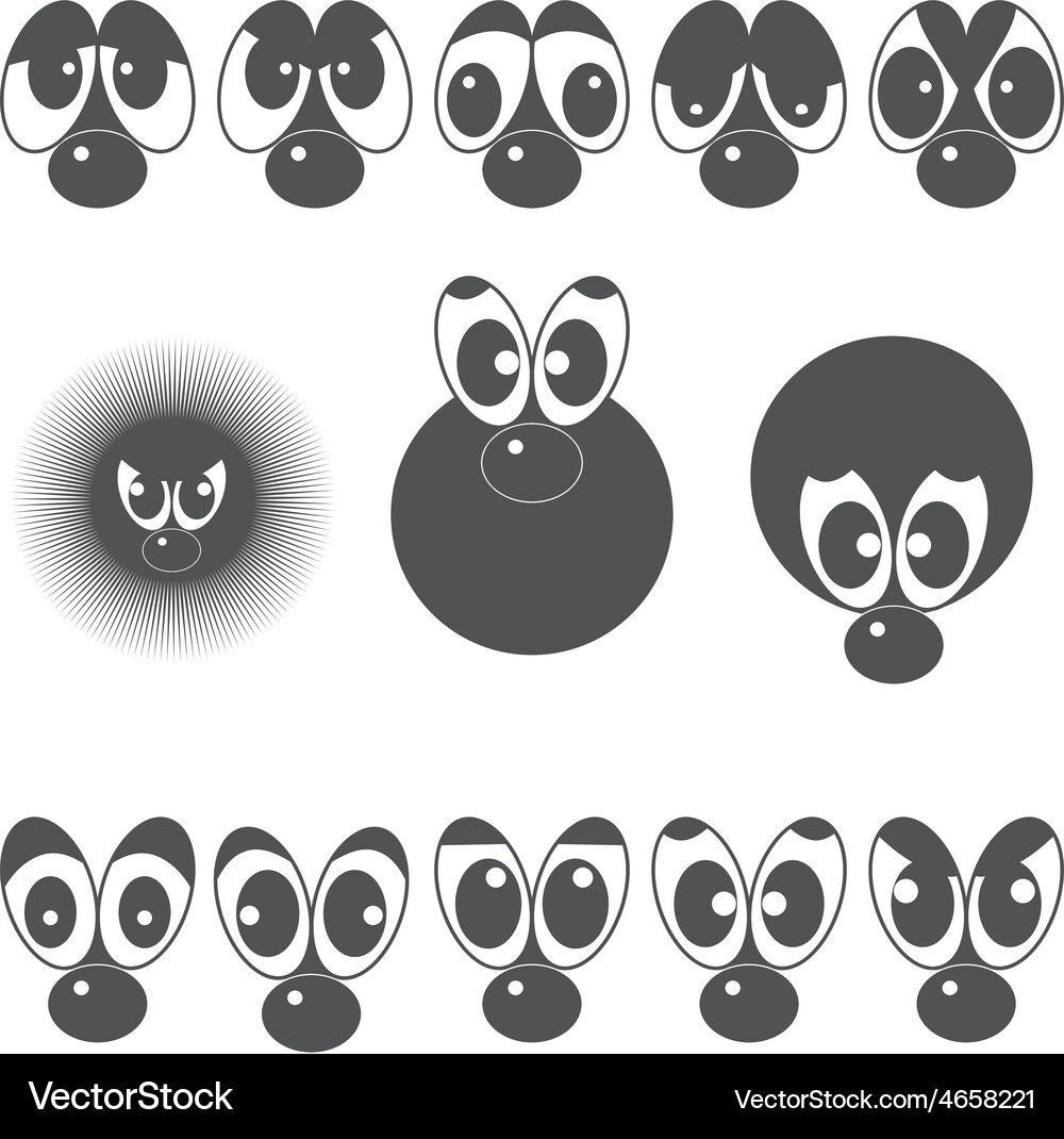 A set of eyes with a nose Royalty Free Vector Image
