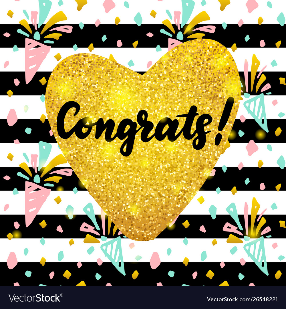 Congrats postcard design Royalty Free Vector Image