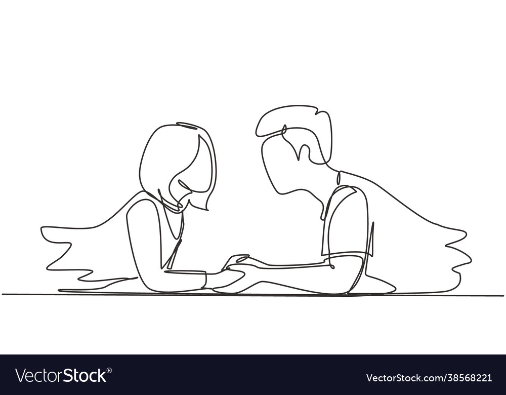 Continuous One Line Drawing Side View Royalty Free Vector
