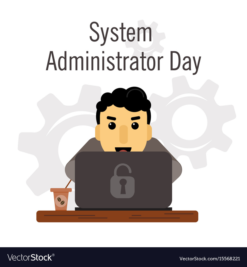 Day system administrator cartoon funny Royalty Free Vector Day system administrator cartoon funny Royalty Free Vector