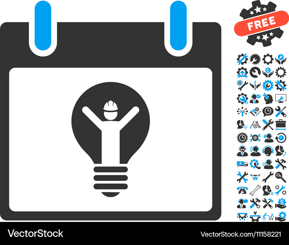 Electrician calendar day icon with bonus Vector Image