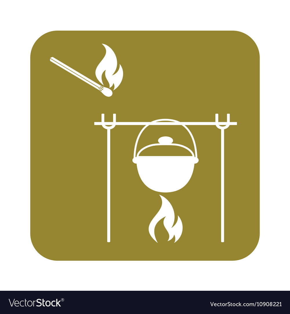 Fire and pot icon Royalty Free Vector Image - VectorStock