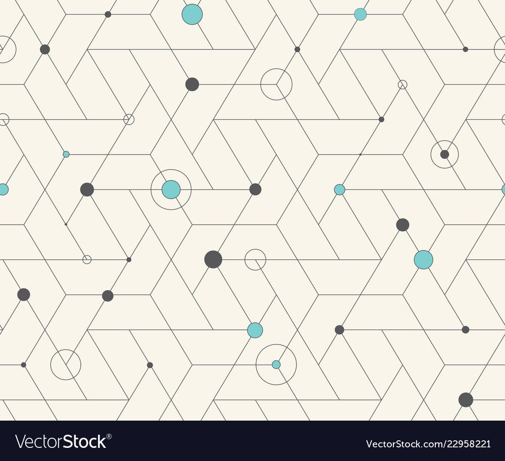 Geometric cubic grid seamless pattern Royalty Free Vector