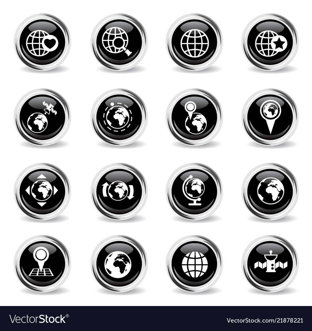 Globes icon set Royalty Free Vector Image - VectorStock