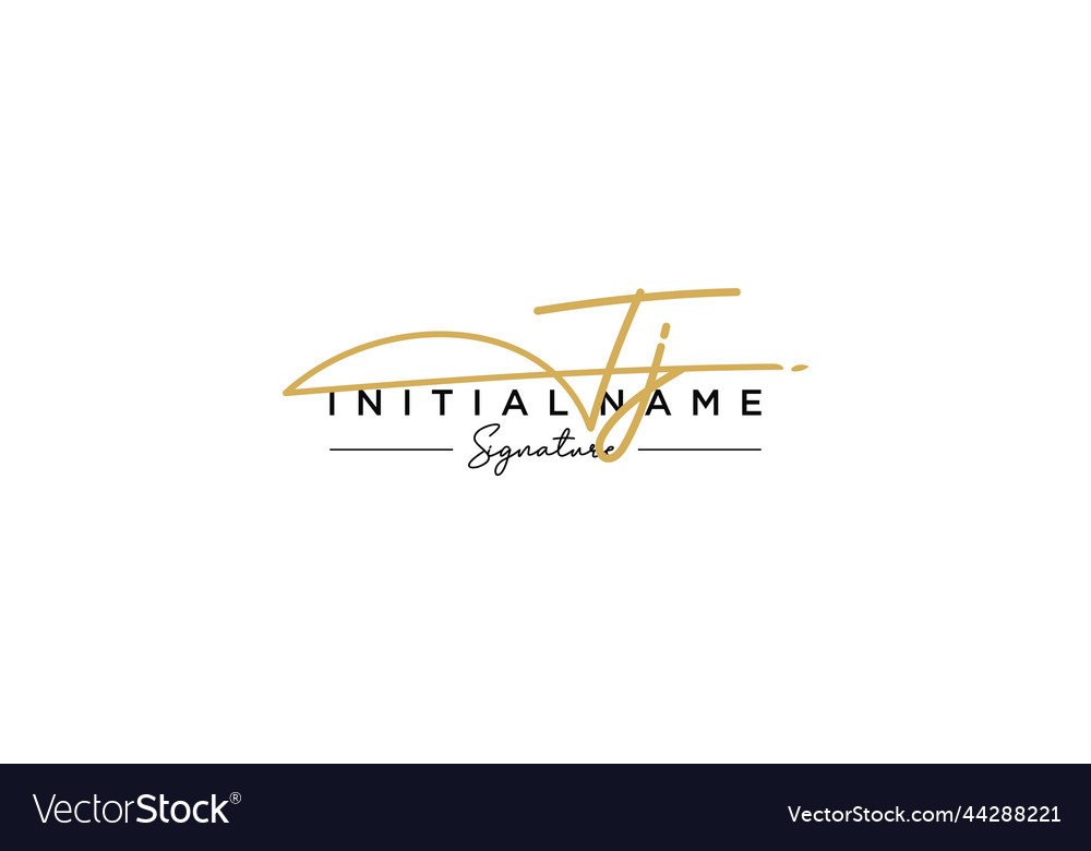 Initial tj signature logo template hand drawn Vector Image Initial tj signature logo template hand drawn Vector Image