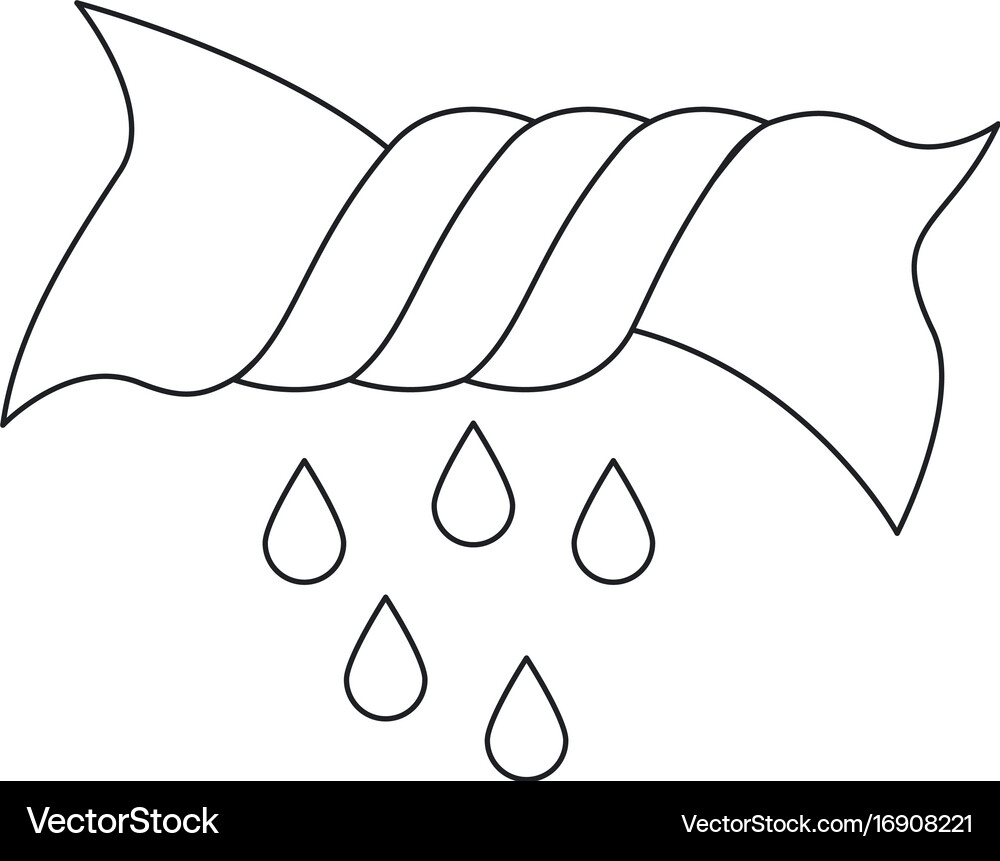 Monochrome silhouette of wringing clothes Vector Image