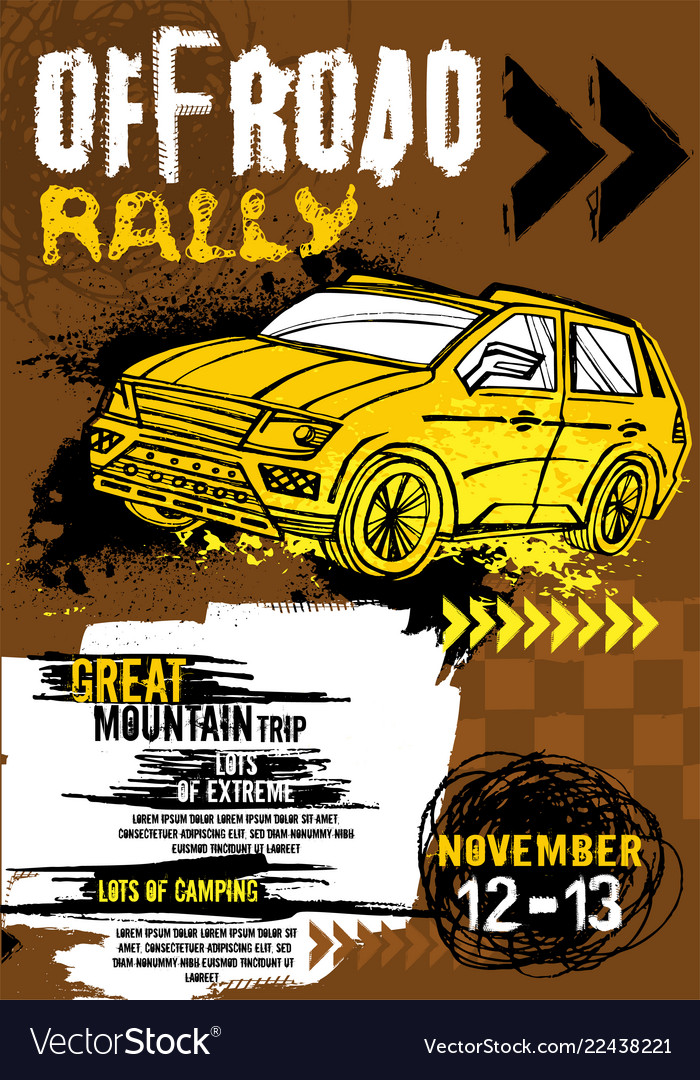 Off-road event poster Royalty Free Vector Image