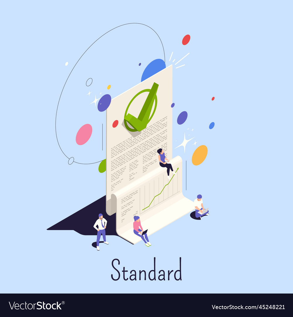 Product quality control isometric background Vector Image