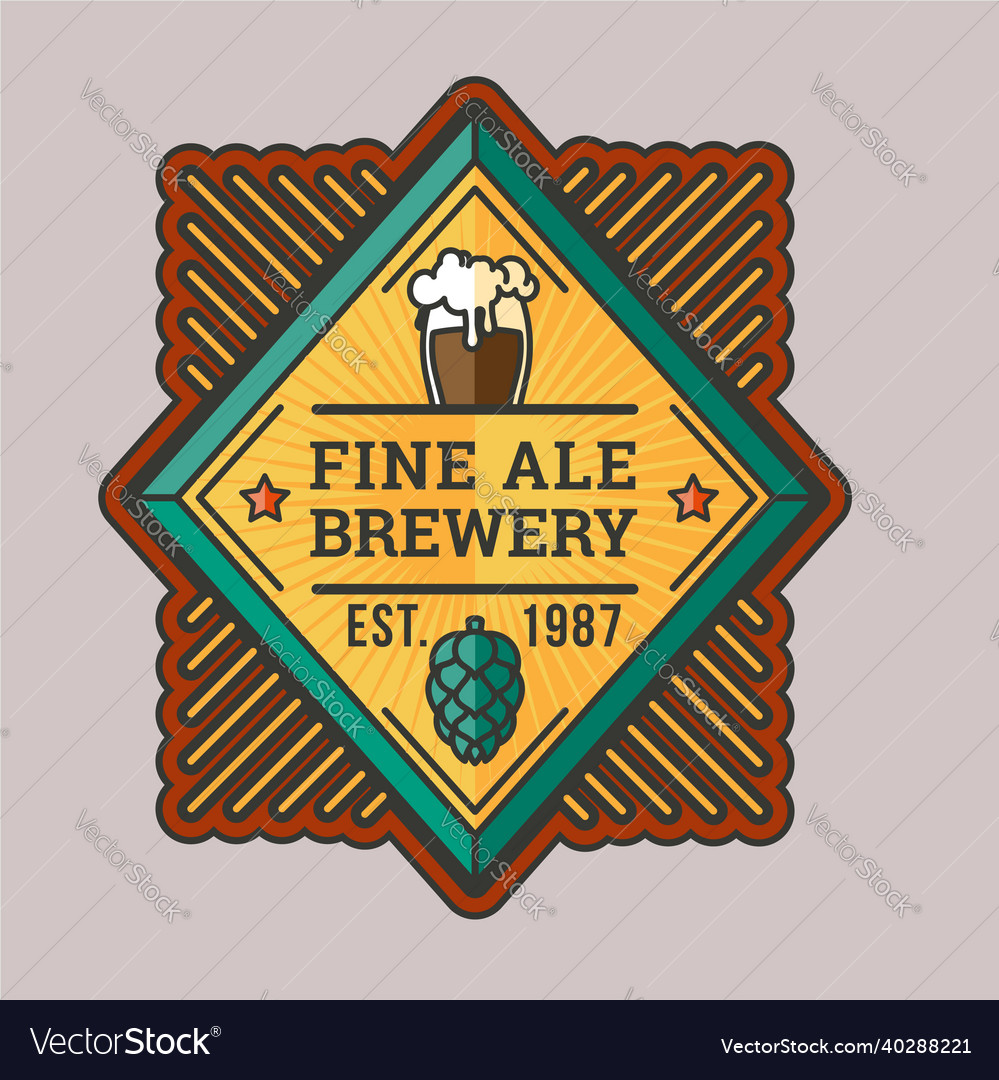 Retro beer label Royalty Free Vector Image - VectorStock