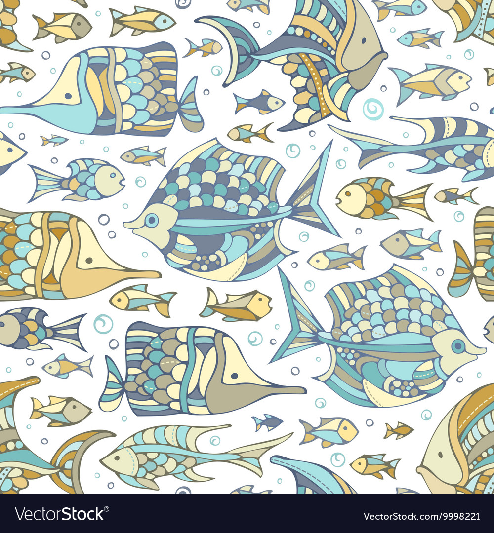 Seamless fish pattern Royalty Free Vector Image