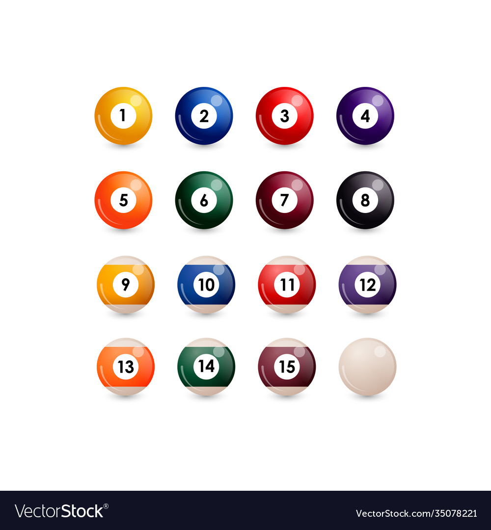 Set billiard ball Royalty Free Vector Image - VectorStock