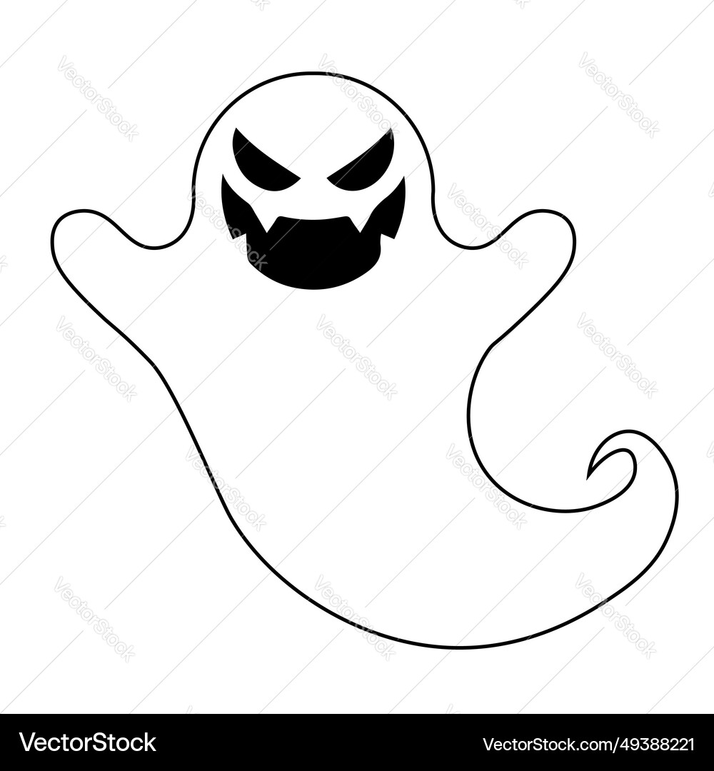 Simple of scary ghost monster for halloween Vector Image