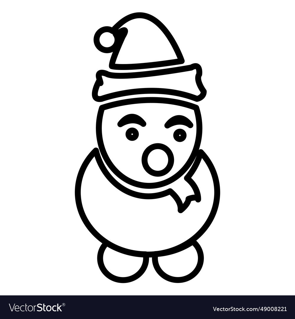 Snowman line icon Royalty Free Vector Image - VectorStock