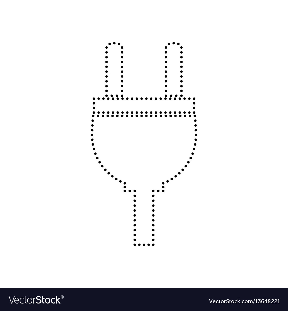 Socket sign black dotted Royalty Free Vector Image