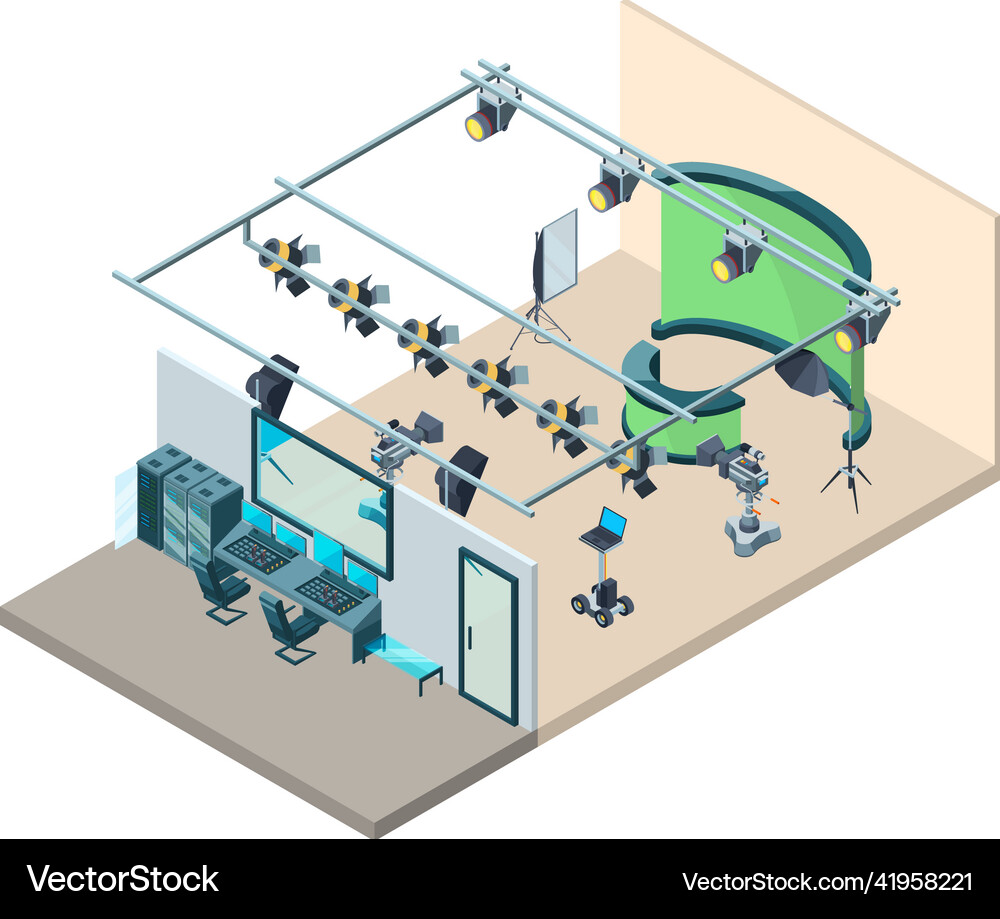 Tv studio interior television production room Vector Image