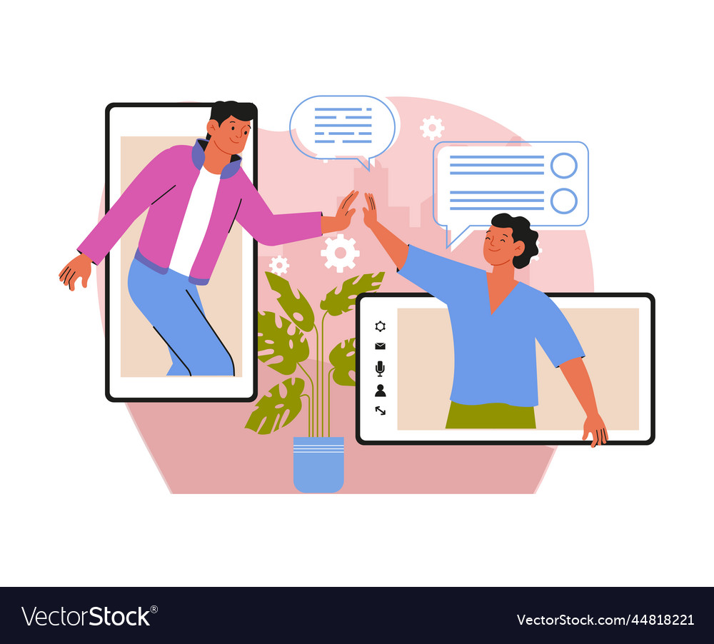 Virtual meeting concept Royalty Free Vector Image