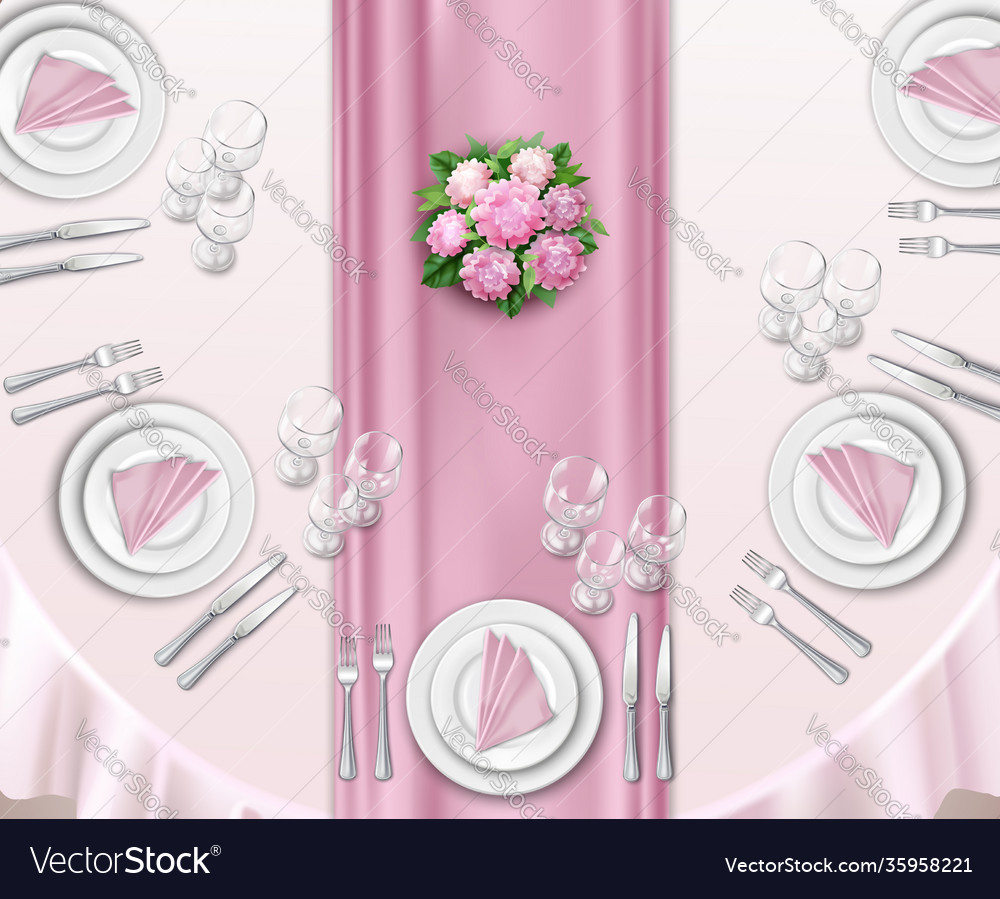 Wedding table set up Royalty Free Vector Image