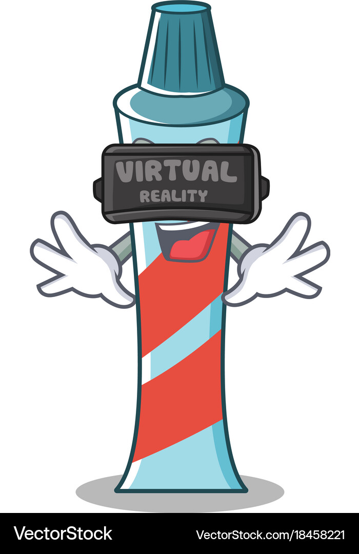With virtual reality toothpaste character cartoon Vector Image