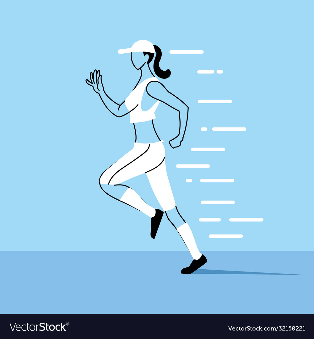 Woman avatar running design Royalty Free Vector Image