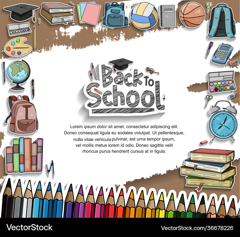 Back to school design with colorful education Vector Image