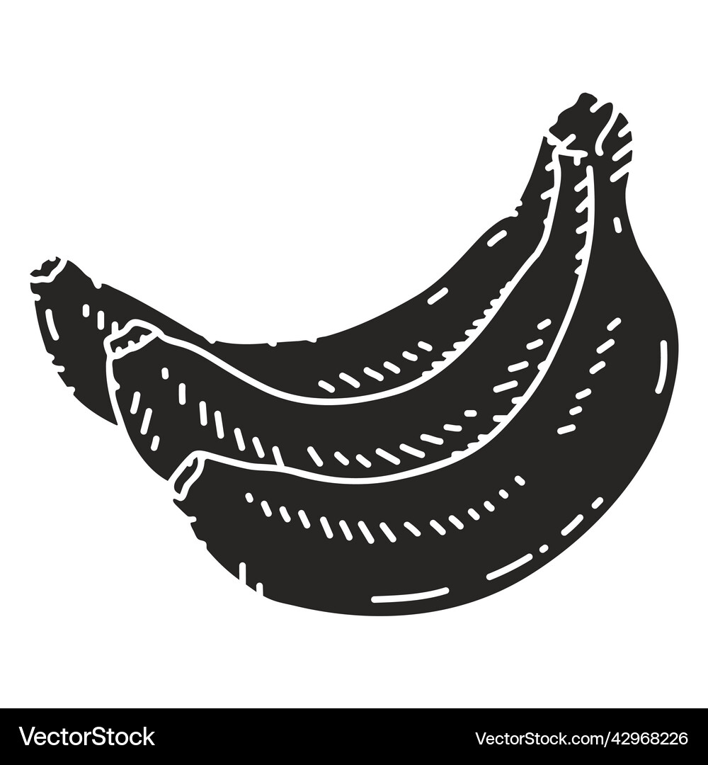 Banana detailed cut out Royalty Free Vector Image