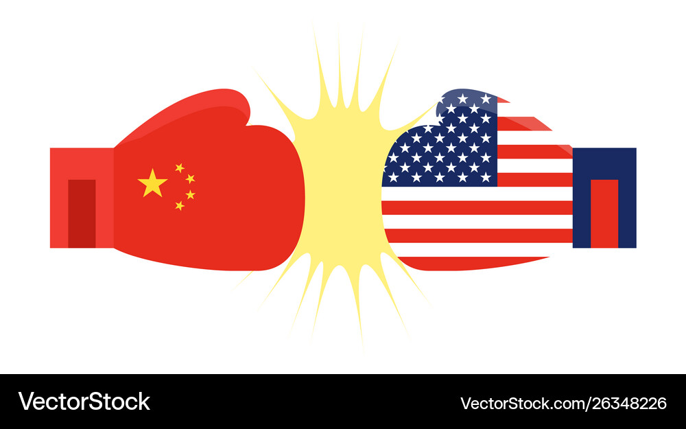 Boxing gloves painted china flag and Royalty Free Vector