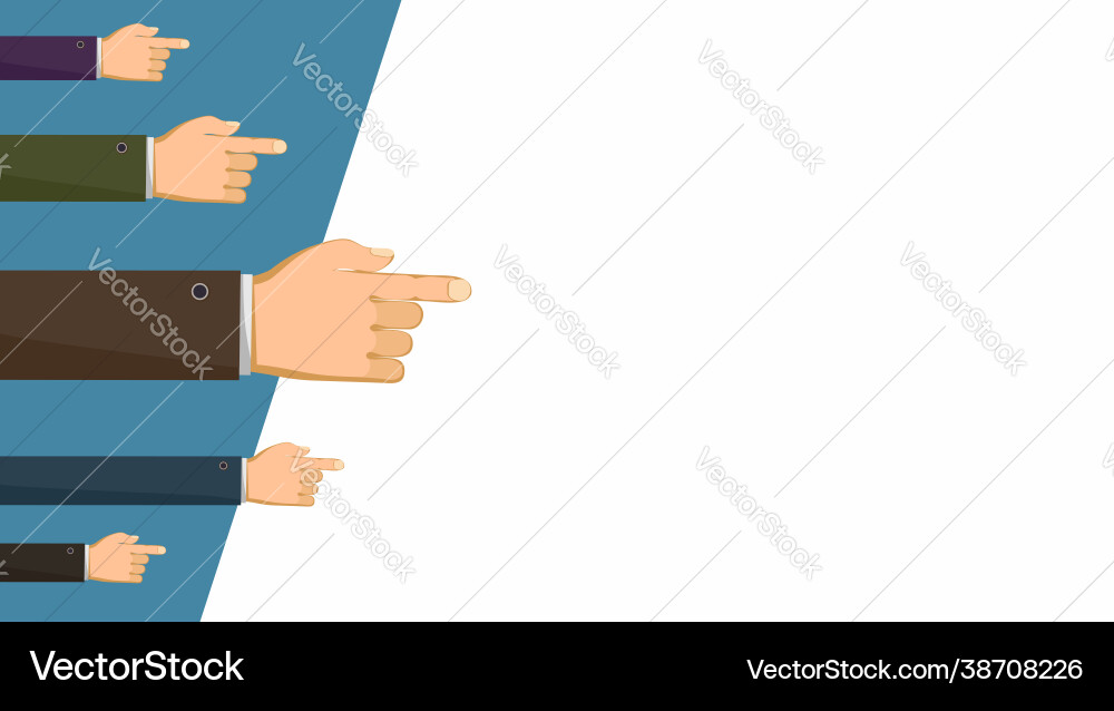 Businessmen hands point fingers on a white Vector Image