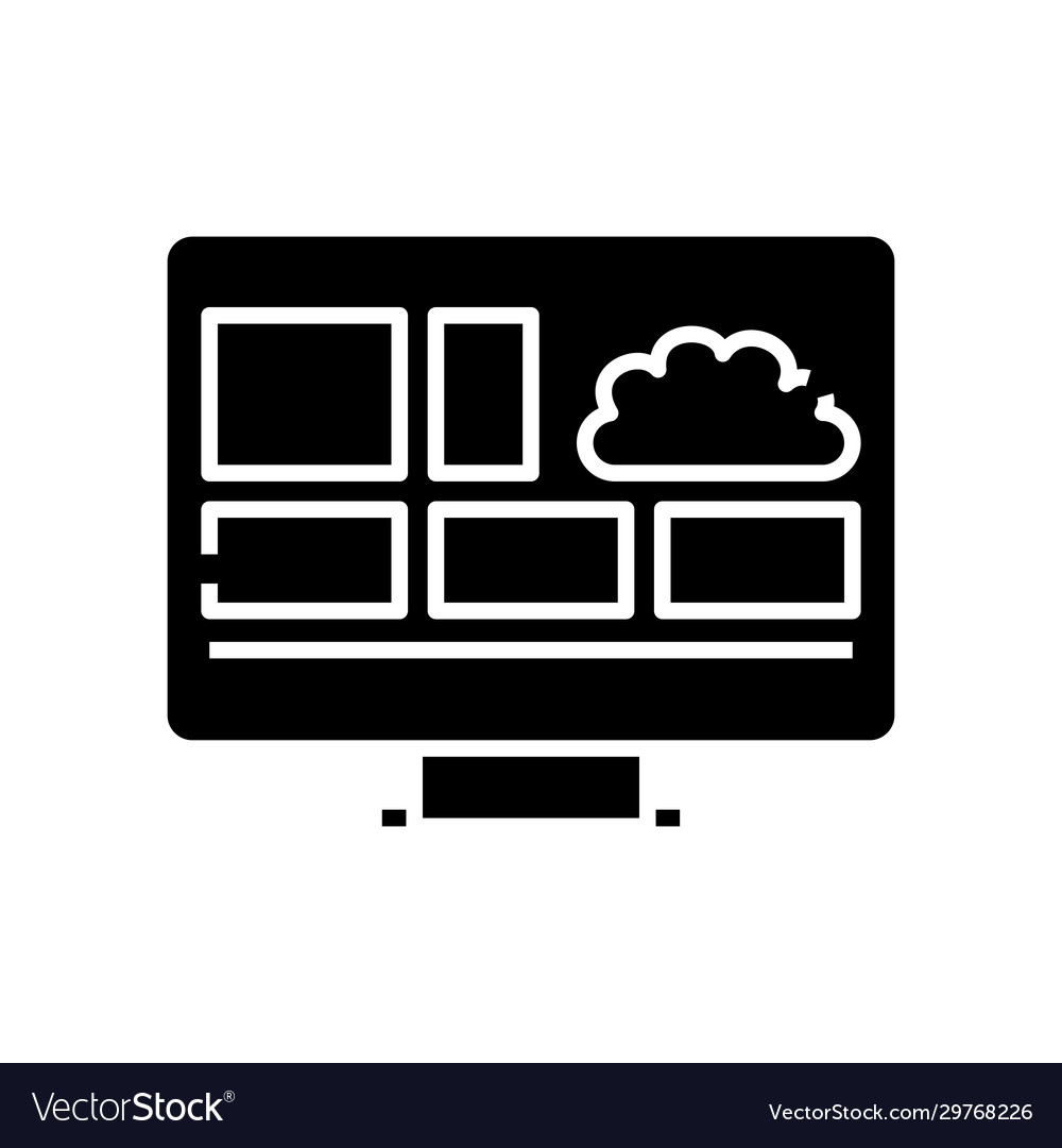 Computer data black icon concept Royalty Free Vector Image