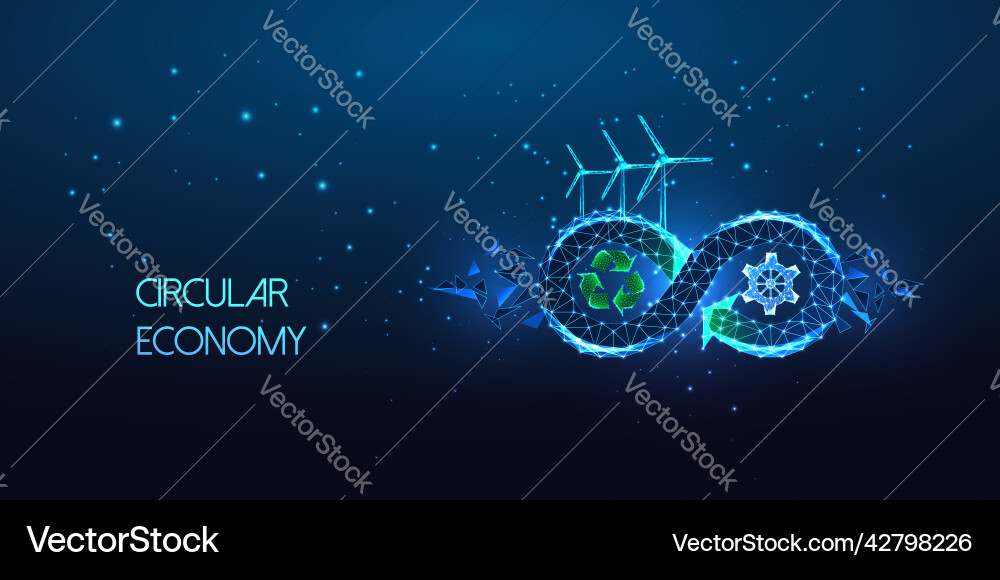 Concept of circular economy with infinity loop Vector Image