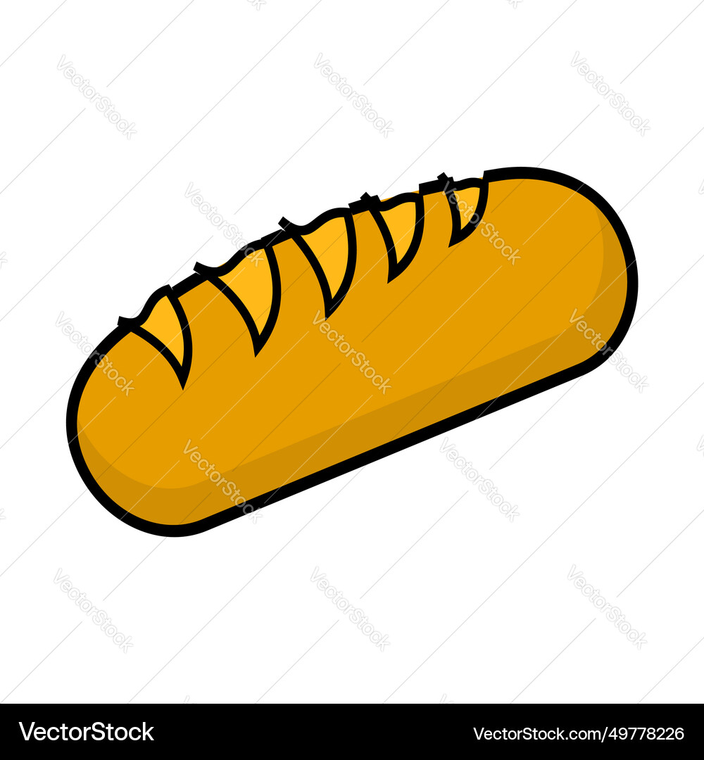 Delicious french bread isolated icon Royalty Free Vector