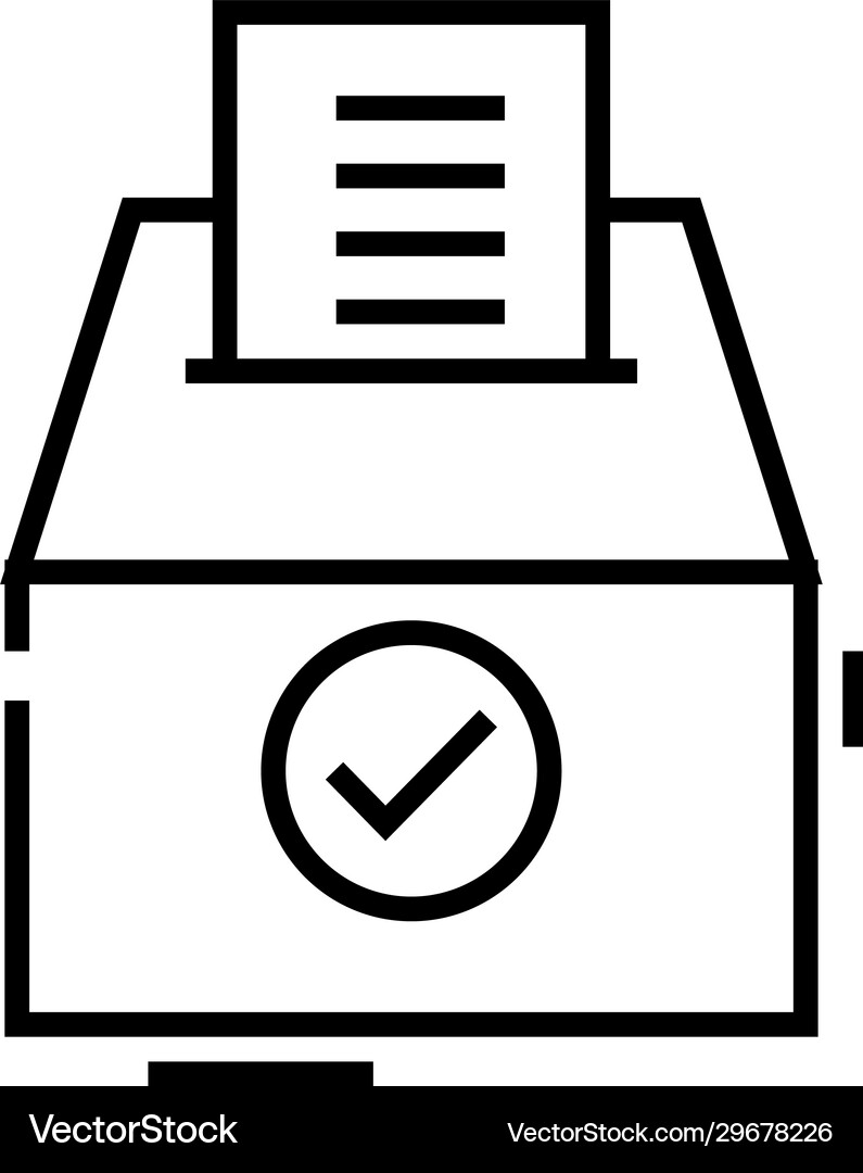 Elections line icon concept sign outline Vector Image