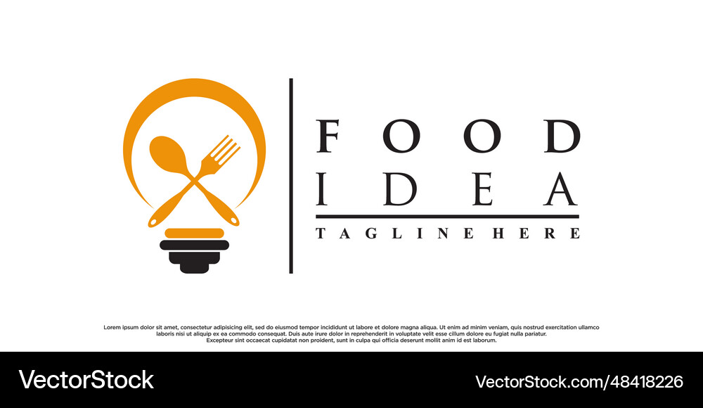 Food logo design lamp with creative concept Vector Image