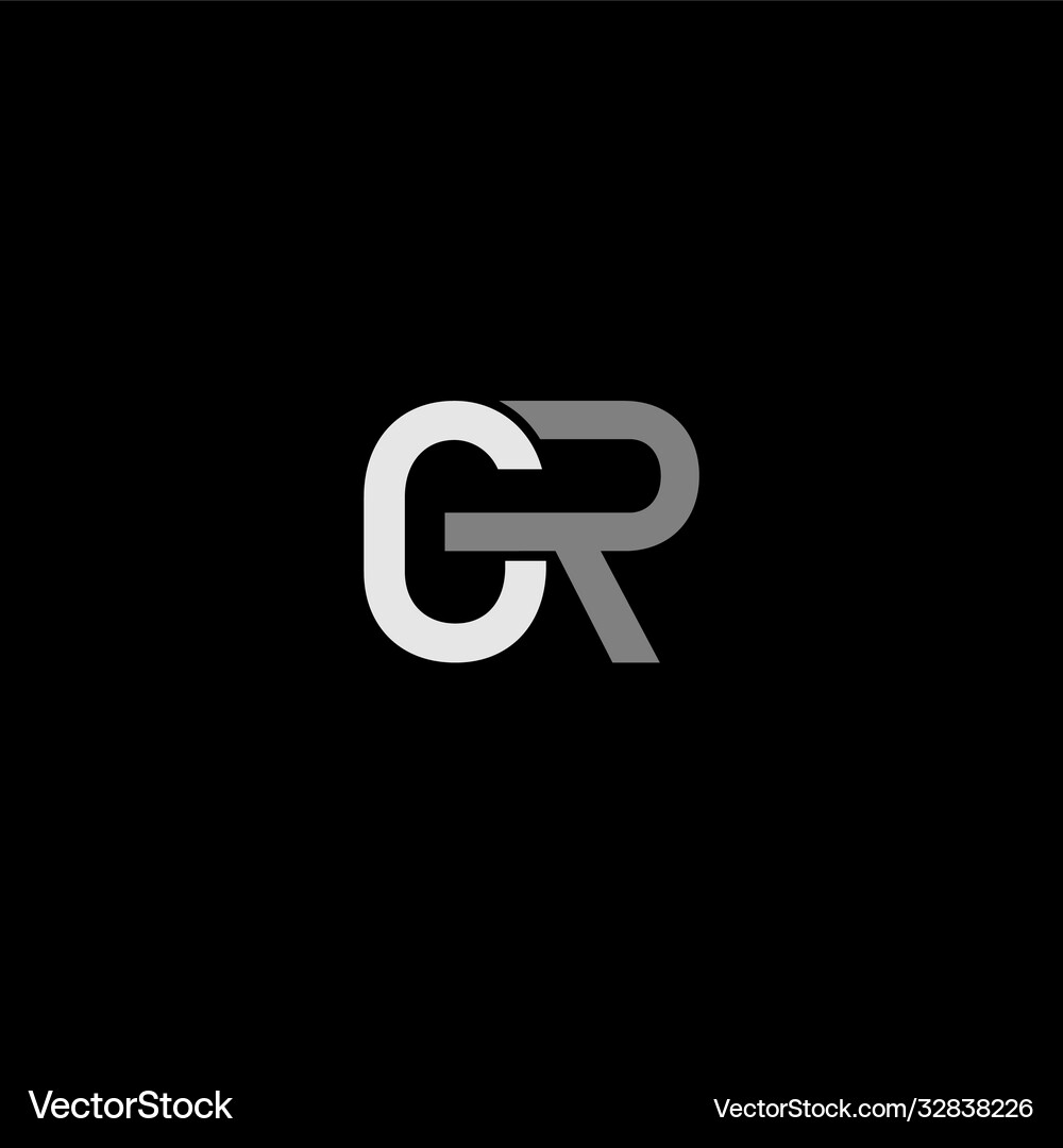 Gr or rg letter designs with different colors Vector Image