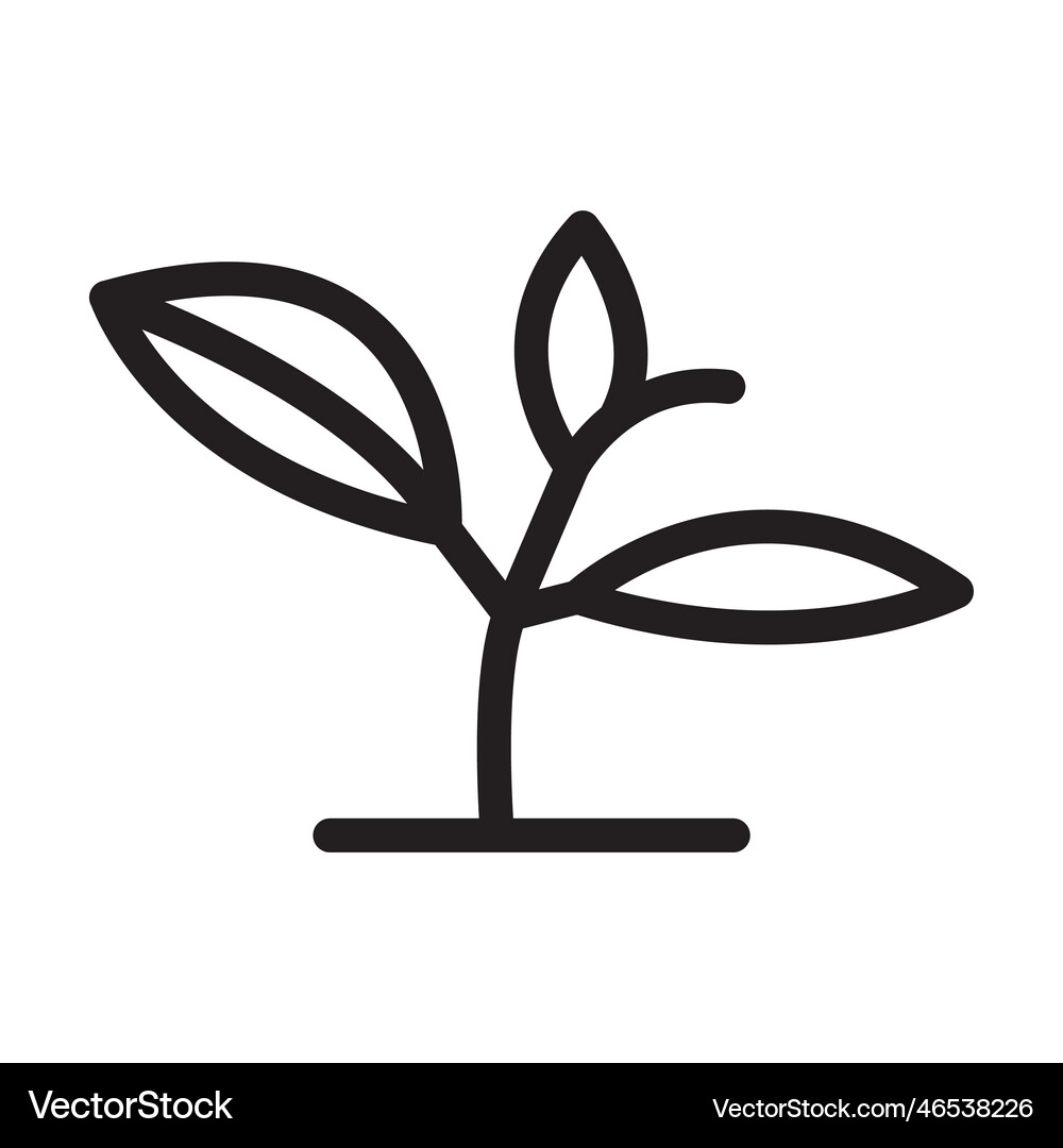 Grow plant thick line icon for personal Royalty Free Vector