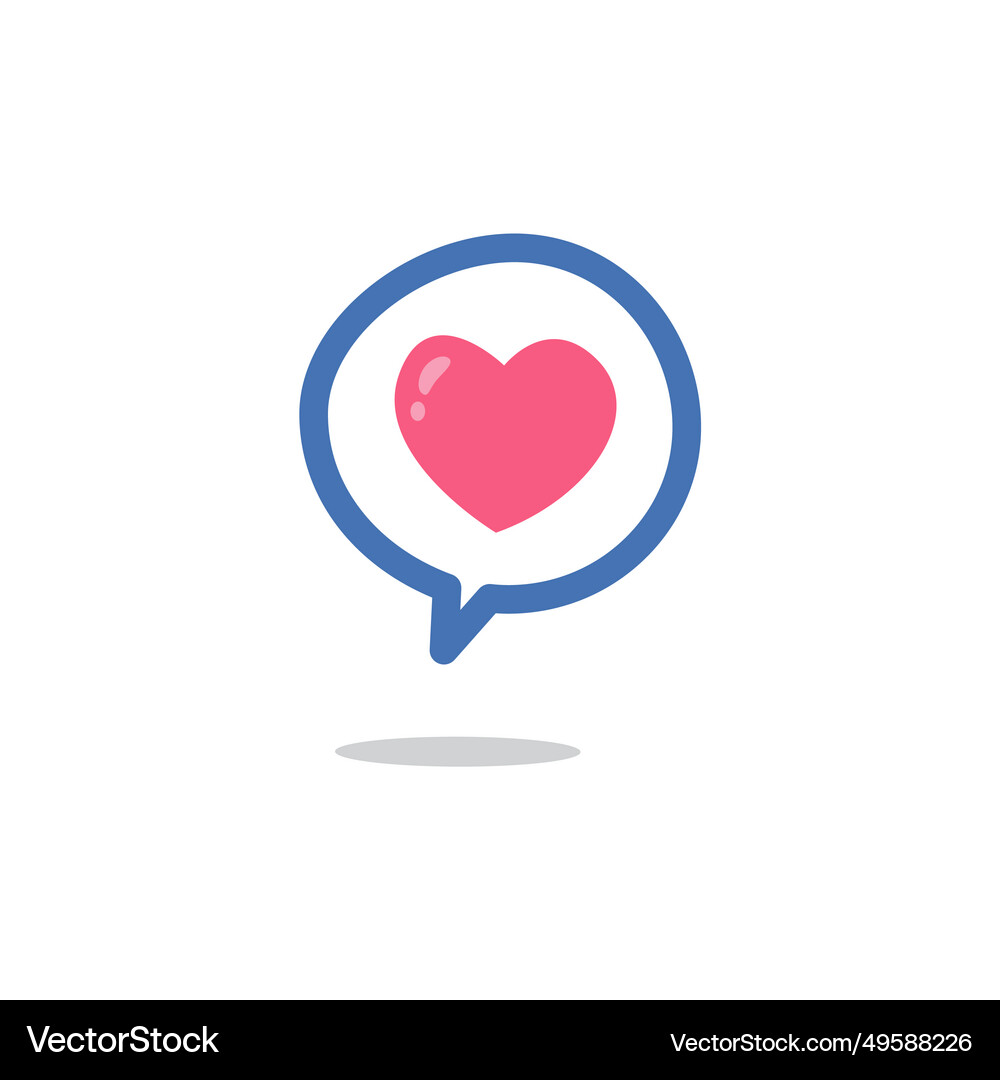 Heart dialogue icon in a speech bubble isolated Vector Image