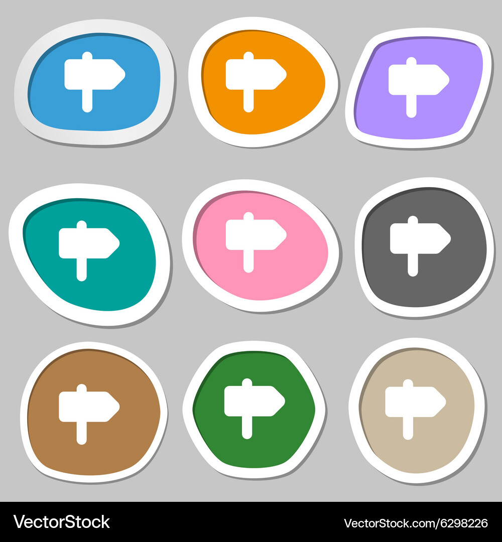 Information road icon symbols multicolored paper Vector Image