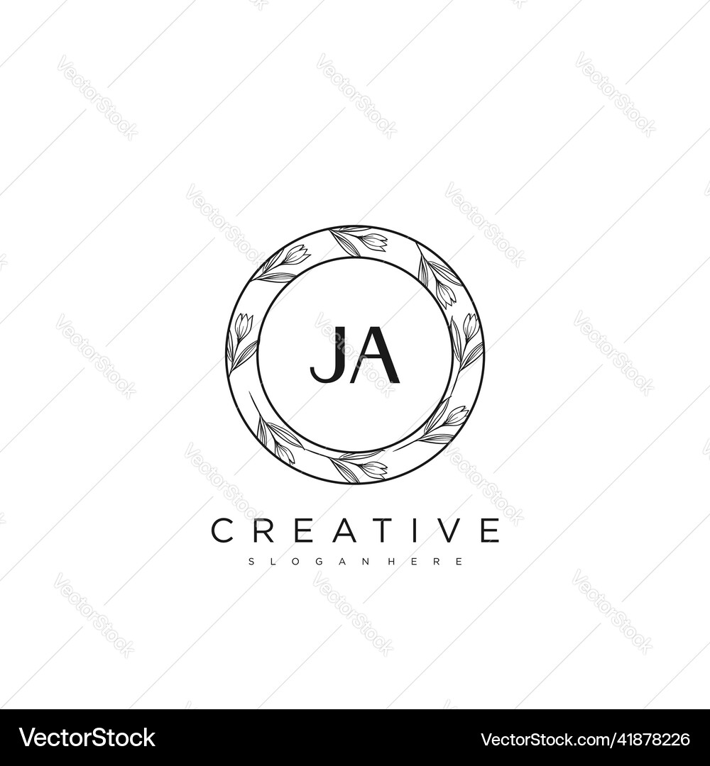 Ja initial letter flower logo template premium art
