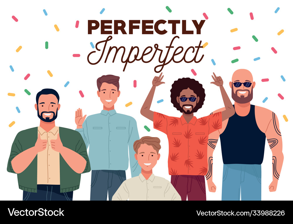 Perfectly imperfect people group characters Vector Image