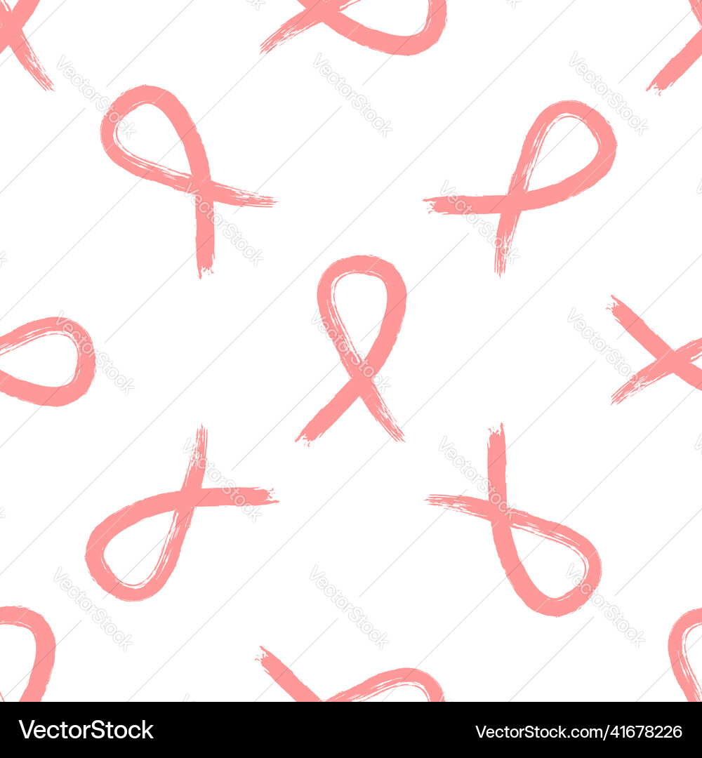 Pink awareness ribbons on white background Vector Image