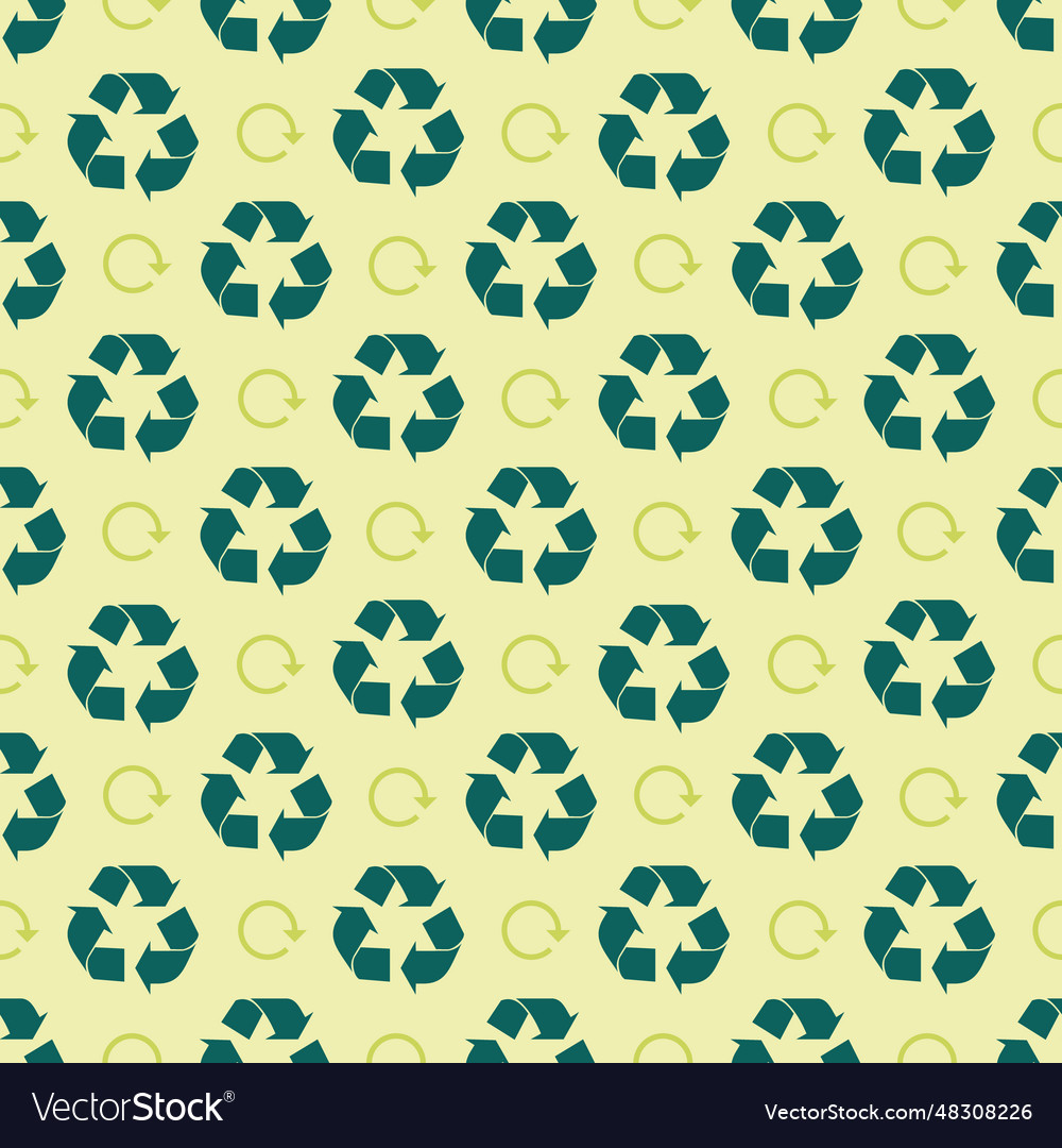 Recycle seamless pattern Royalty Free Vector Image