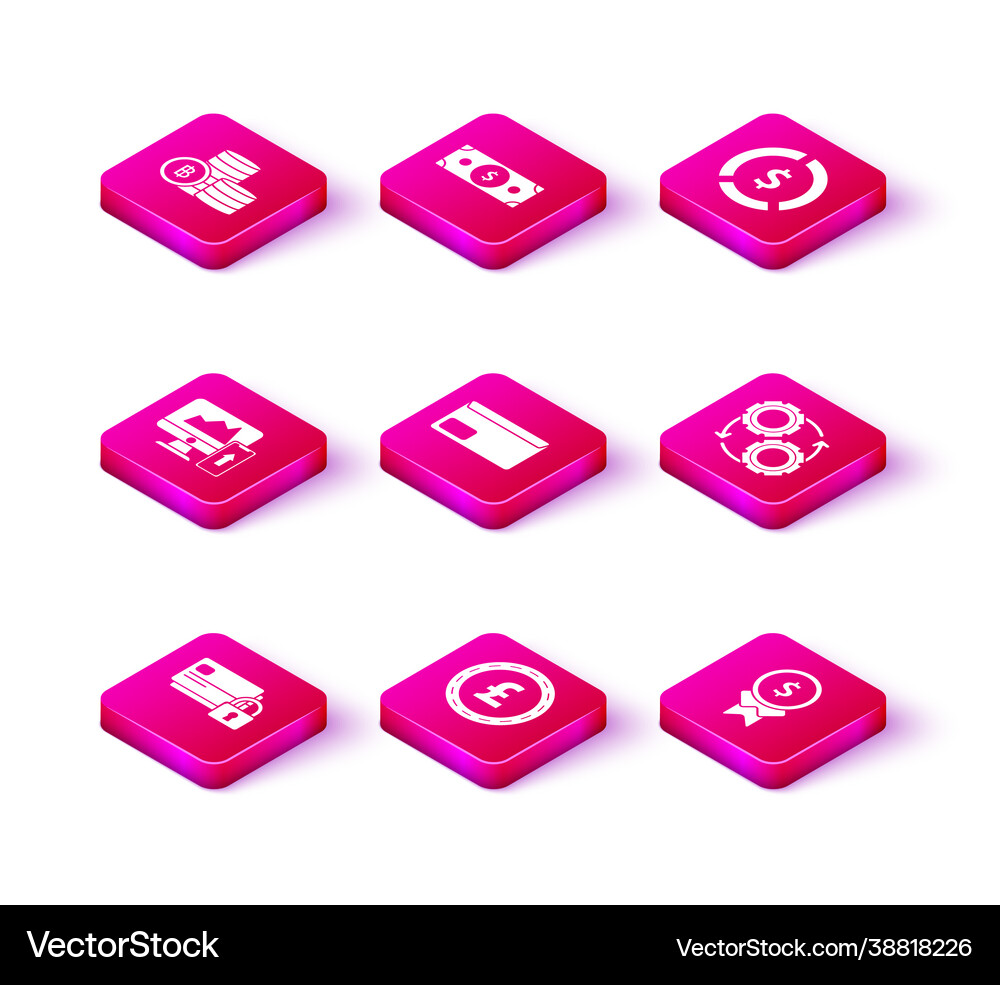 Set credit card with lock envelope reward Vector Image