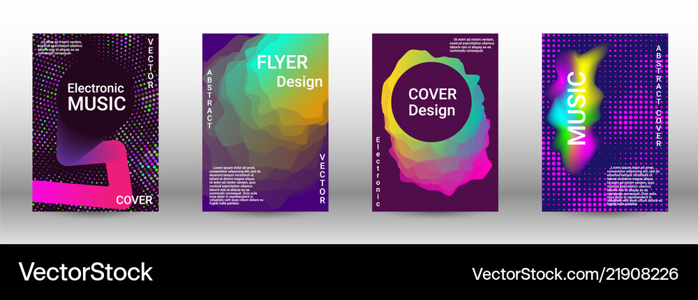 Set of modern abstract musical backgrounds Vector Image