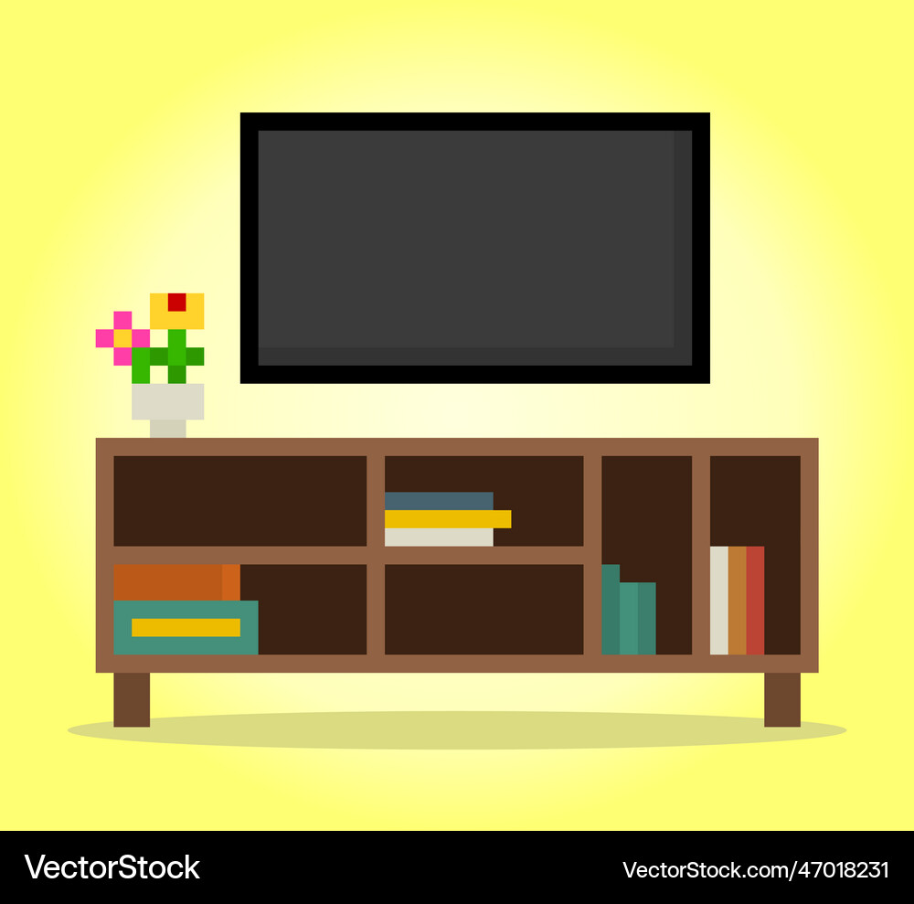 8 bit pixel modern television Royalty Free Vector Image