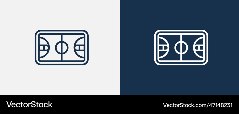 Basketball court icon outline Royalty Free Vector Image